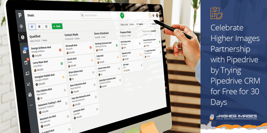 30 Day Pipedrive CRM Promotion | Higher Images Inc
